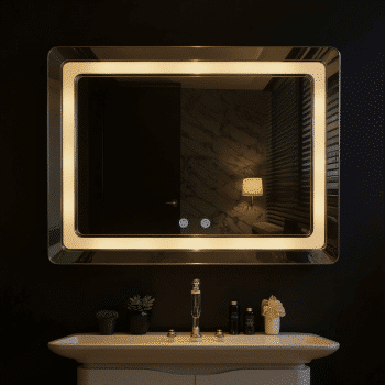 Rectangular LED Bathroom Mirror with Dual Touch Control