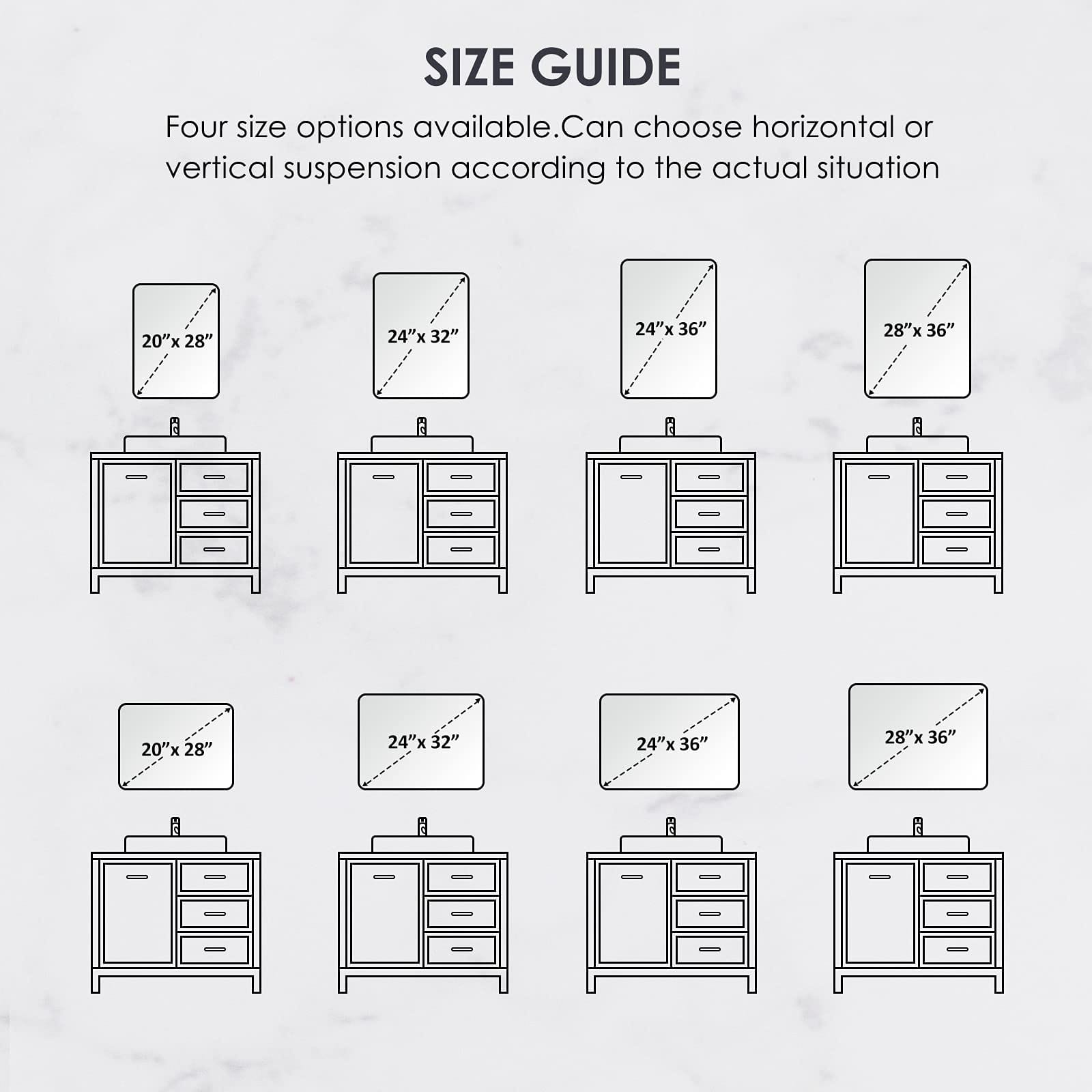 LED Mirror Size Guide